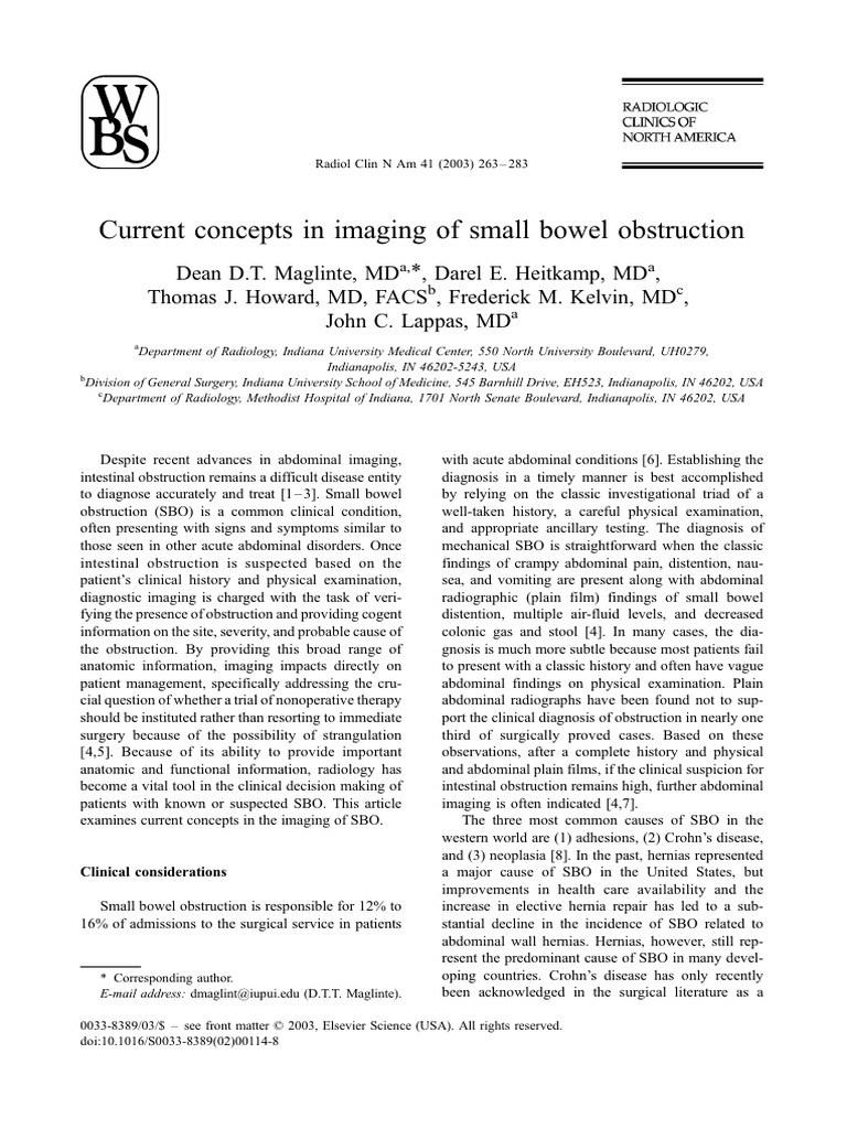 Small Bowel Obstruction-Rcna | PDF | Medicine | Human Diseases And ...