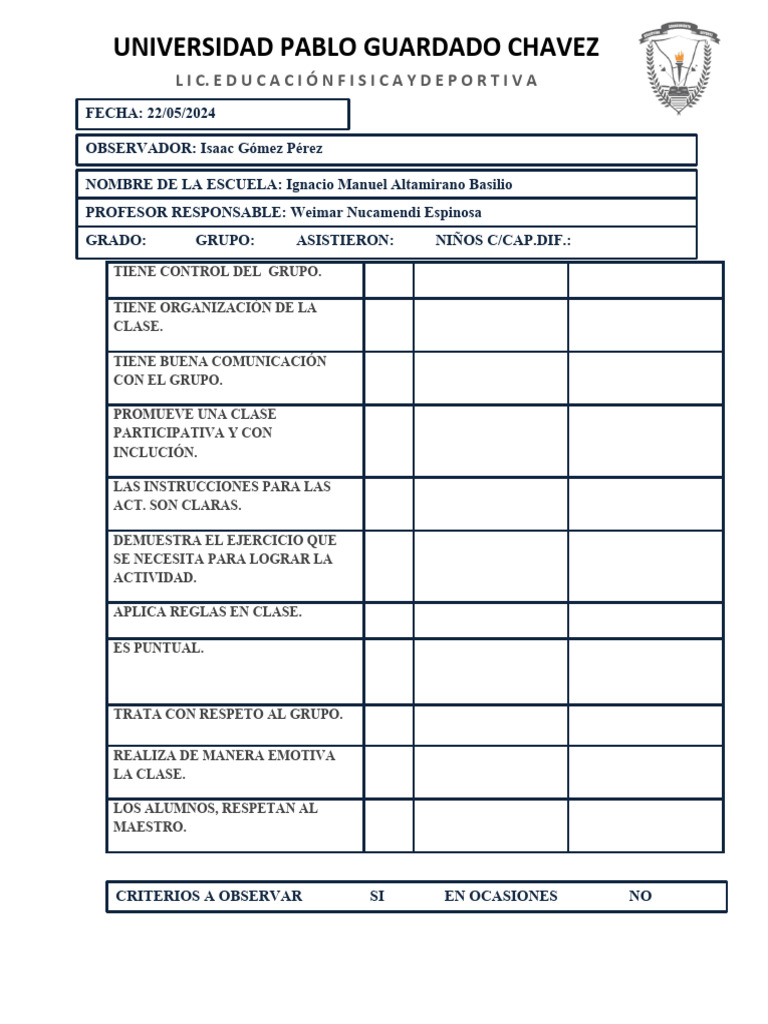 Formato de Observaciones | PDF Formato de Observaciones | PDF