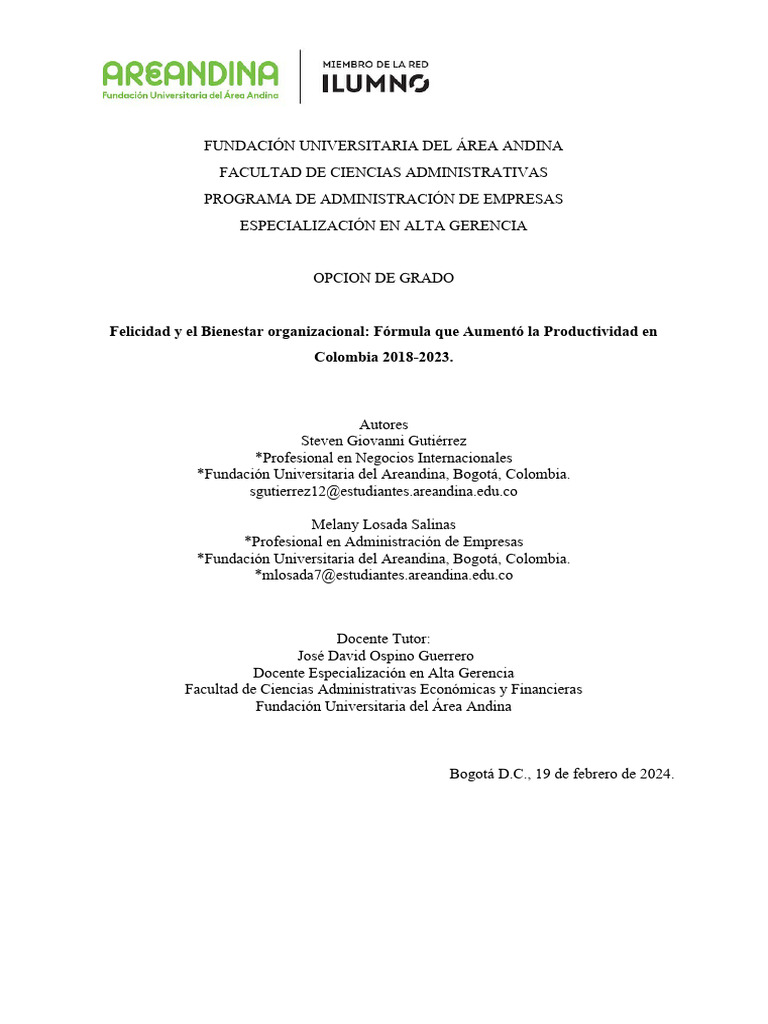 Melany Losada Salinas y Steven Giovanni Gutierrez Felicidad y El ...