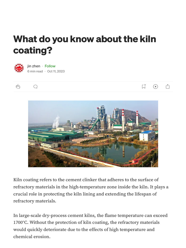 Kiln Coating Essentials for Cement Professionals | PDF | Cement | Brick