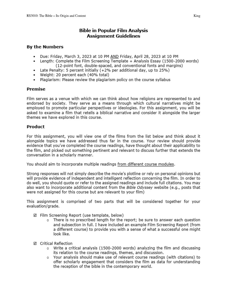 Analyzing Biblical Narratives in Film | PDF | Bible | Book Of Genesis