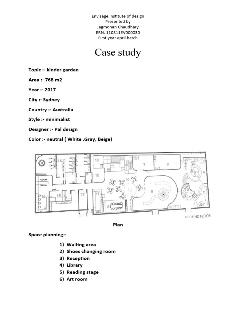 Kinder Garden Case Study | PDF | Room | Home Economics
