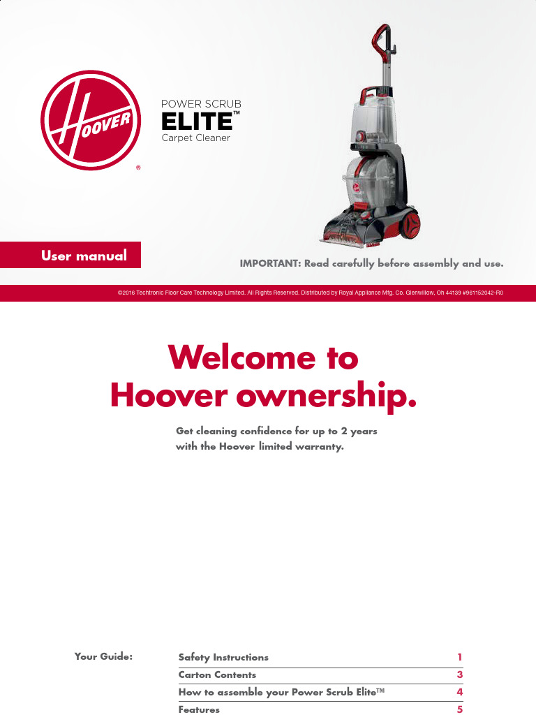 FH50251 Hoover User Manual | PDF