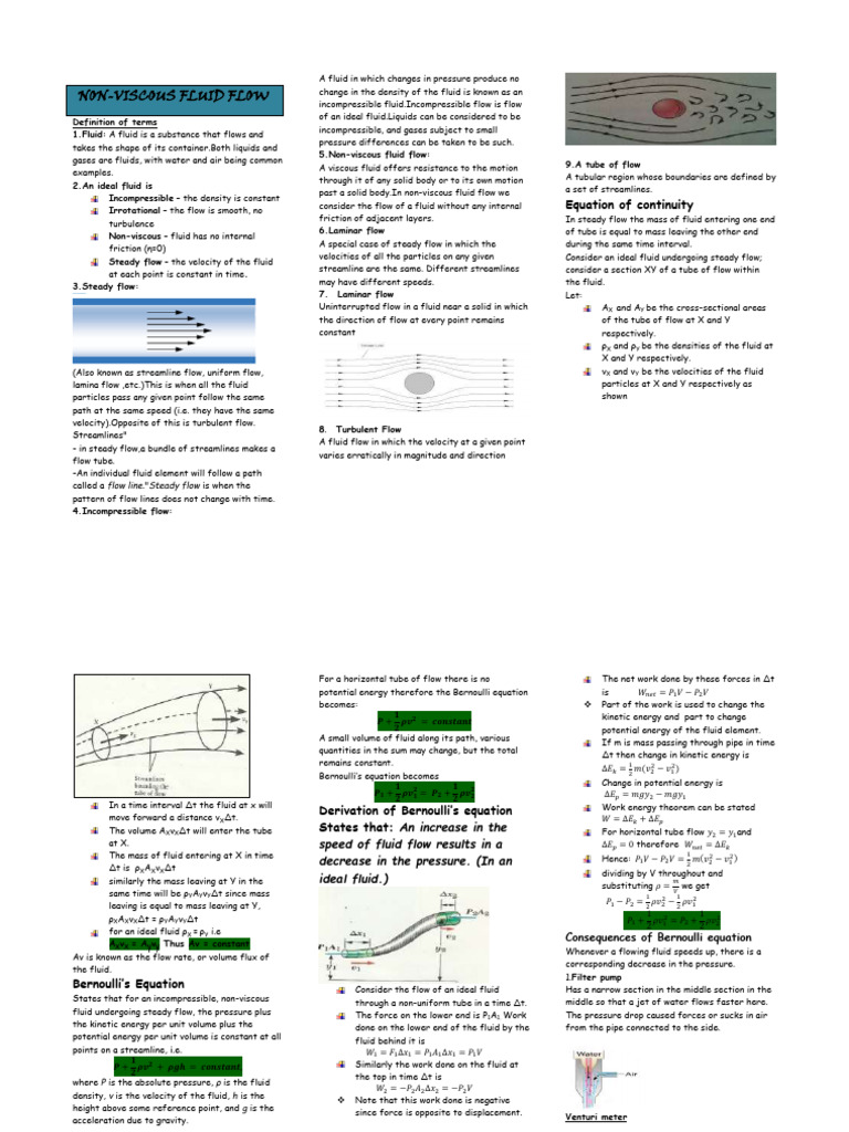 Non - Viscous Fluid Flow | PDF | Fluid Dynamics | Lift (Force)