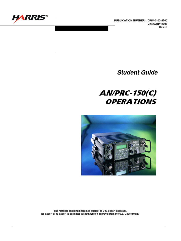ANPRC-150 Student Guide | PDF | Menu (Computing) | Frequency Modulation