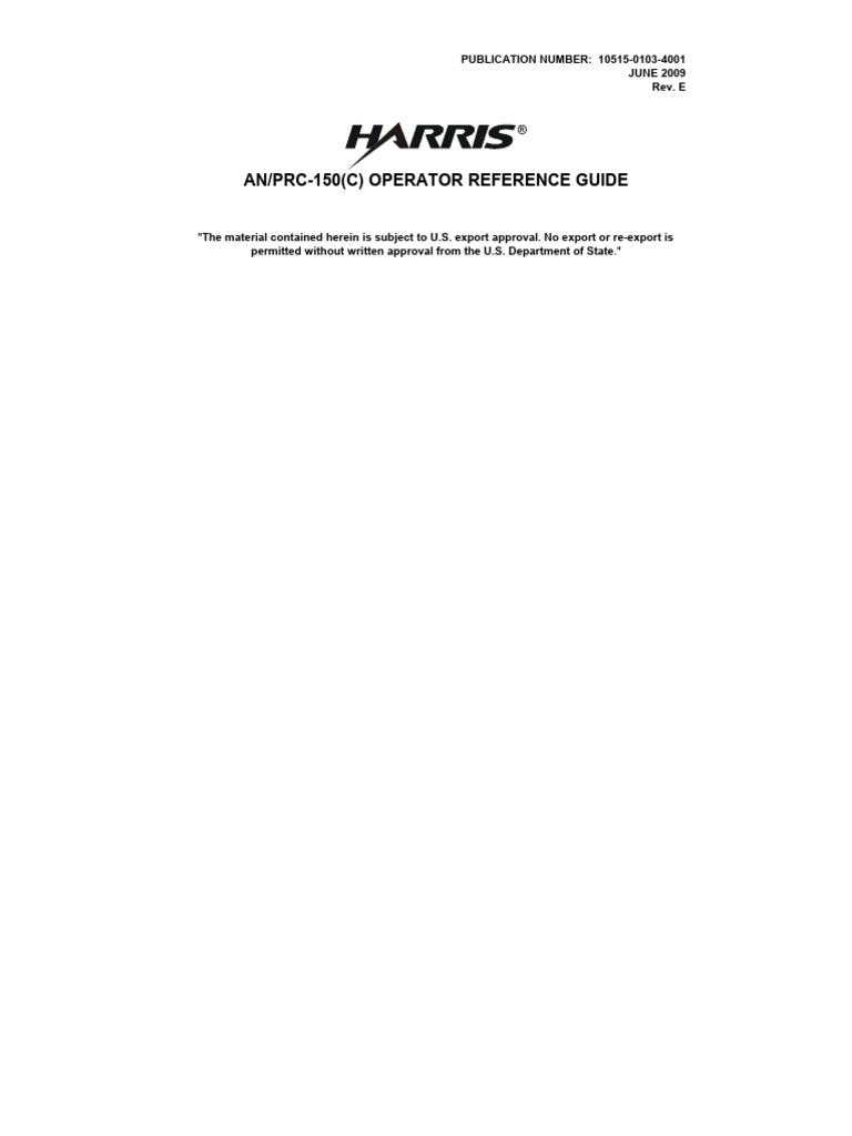 AN/PRC-150(C) Operator Guide | PDF | High Frequency | Antenna (Radio)