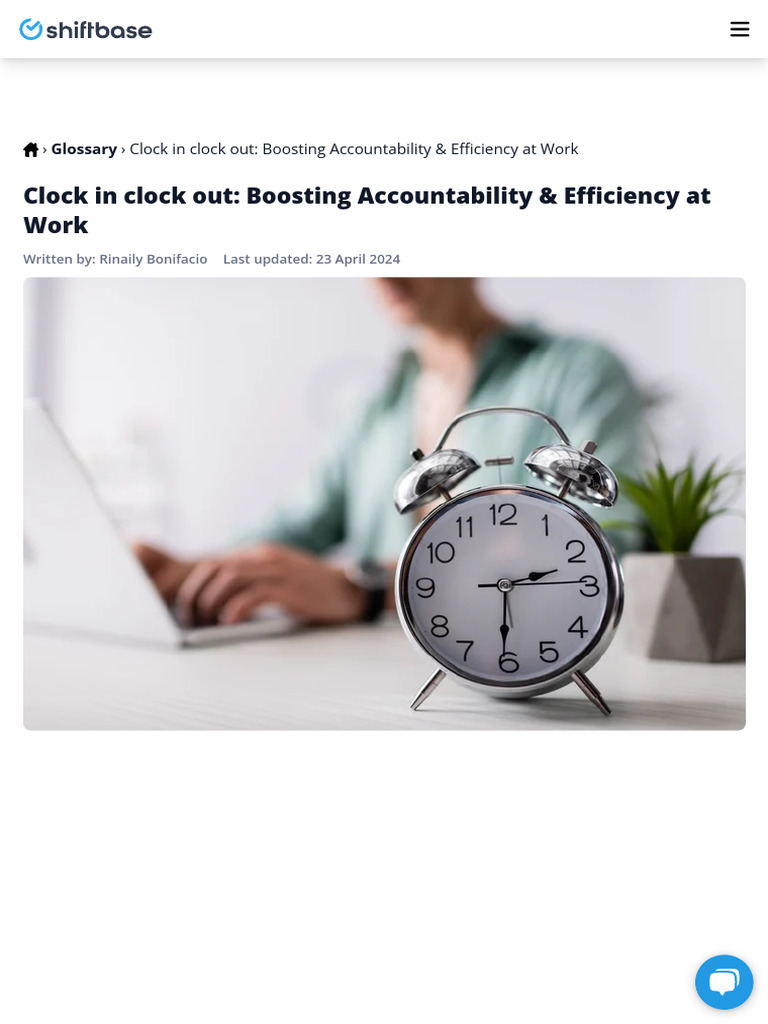 Clock in Clock Out: Boosting Accountability & E Ciency at Work | PDF ...