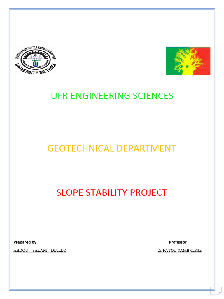 Projet S Pente | PDF | Civil Engineering | Applied And Interdisciplinary Physics