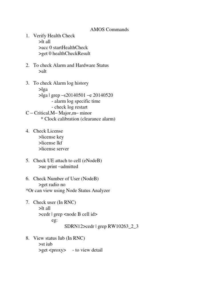 AMOS Commands | PDF | Data Transmission | Networking Standards