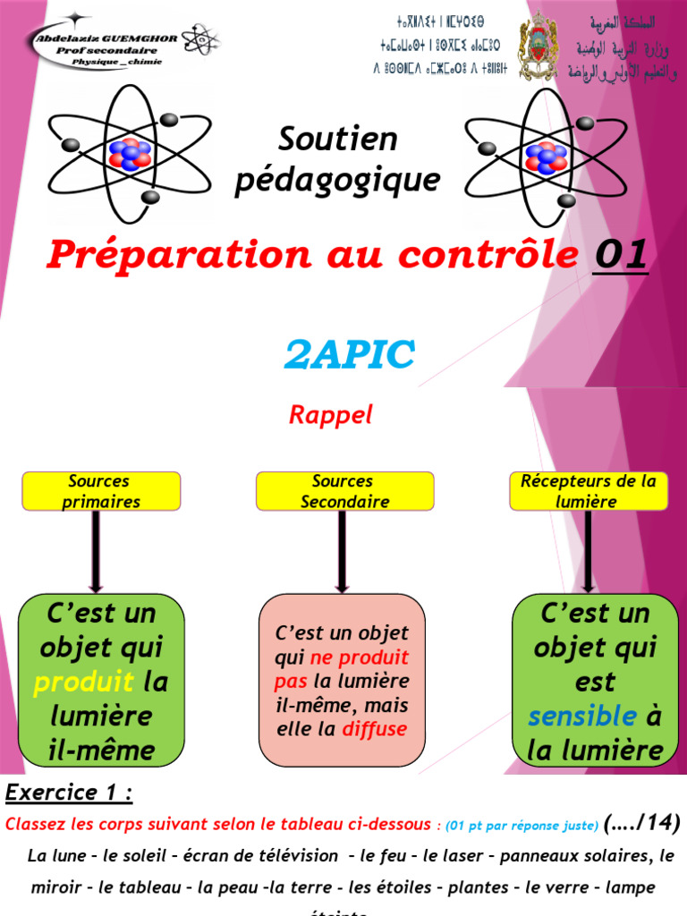 Contrôle sur la lumière et ses propriétés | PDF | Lumière | Optique