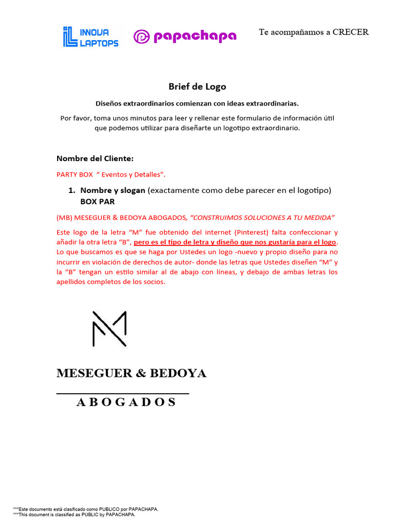 Brief Diseño de Marca | PDF