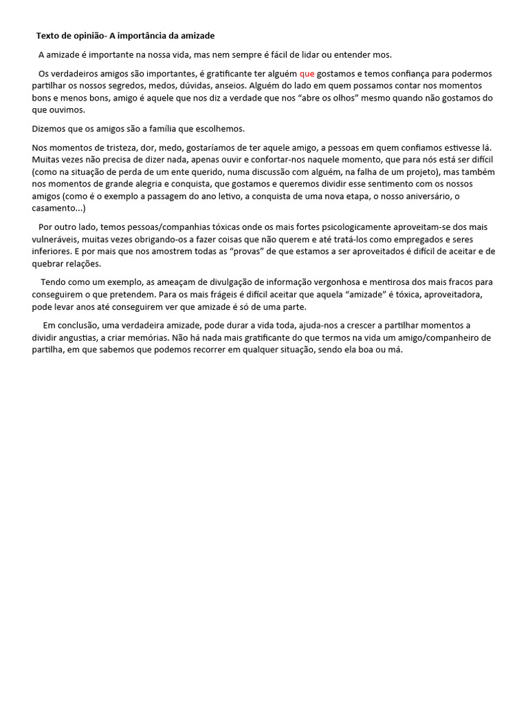 Revisões de Português (Texto de Opinião) | PDF | Autoajuda
