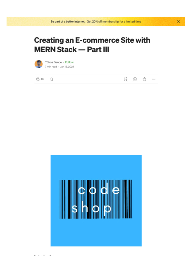 Creating An E-Commerce Site With MERN Stack - Part III - Medium | PDF ...