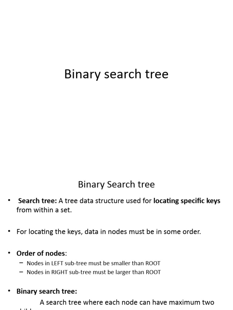 Lec-23 Binary Search Tree | PDF