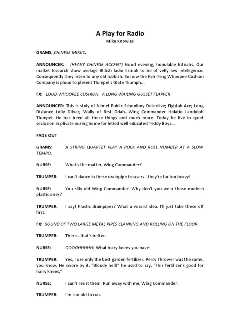 A Play For Radio: A String Quartet Play A Rock and Roll Number at A ...