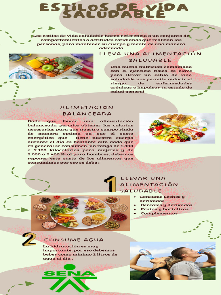 Evidencia GA2-230101507-AA2-EV01. Infografía - Estilos de Vida Saludable | PDF | Alimentos | Caloría
