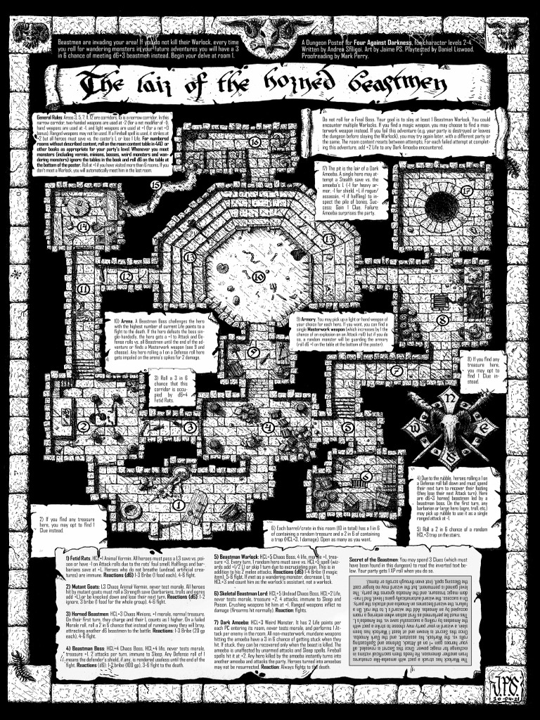 4AD - Poster Map - Lair of The Horned Beastmen | PDF