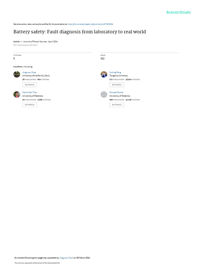 Battery Safety Fault Diagnosis From Laboratory To Real World Pdf Lithium Ion Battery