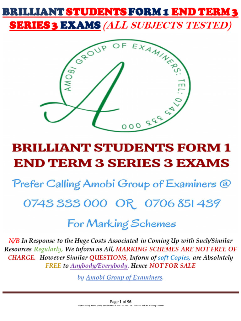 F1 Et3 S3 B Exams | PDF | Chemical Substances | Chemistry