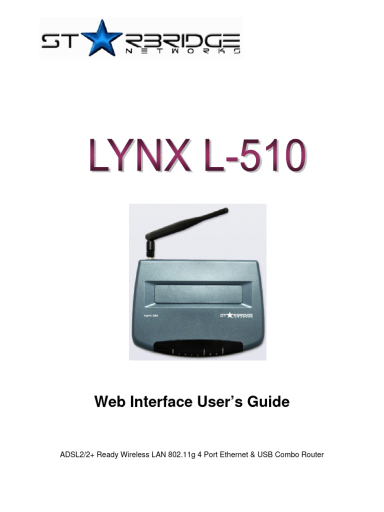 Lynx L-510 Web Interface User Guide | PDF | Ip Address | Computer Network