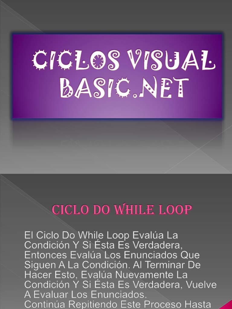 Ciclos Visual Basic | PDF