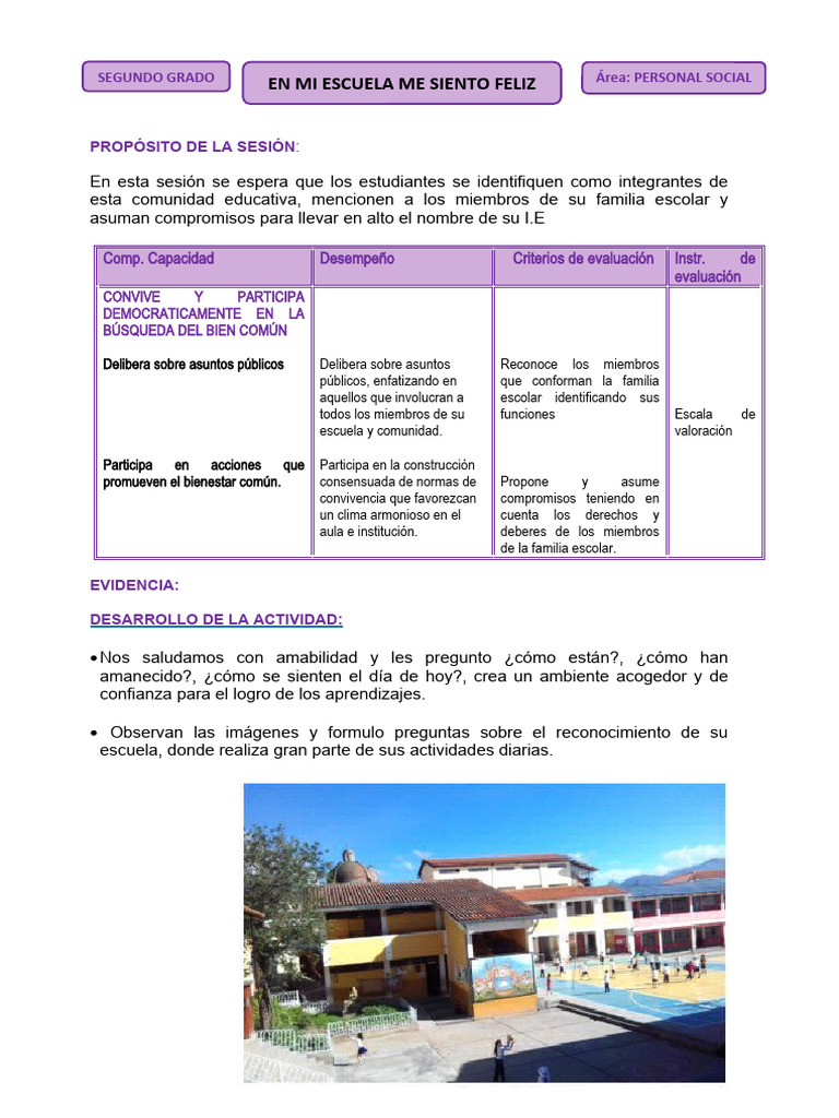 En Mi Escuela Me Siento en Familia | PDF | Escuelas | Evaluación