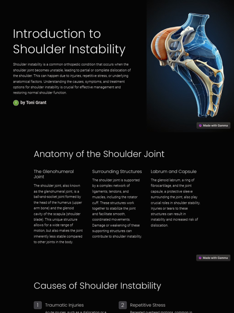 Introduction To Shoulder Instability | PDF | Shoulder | Musculoskeletal ...