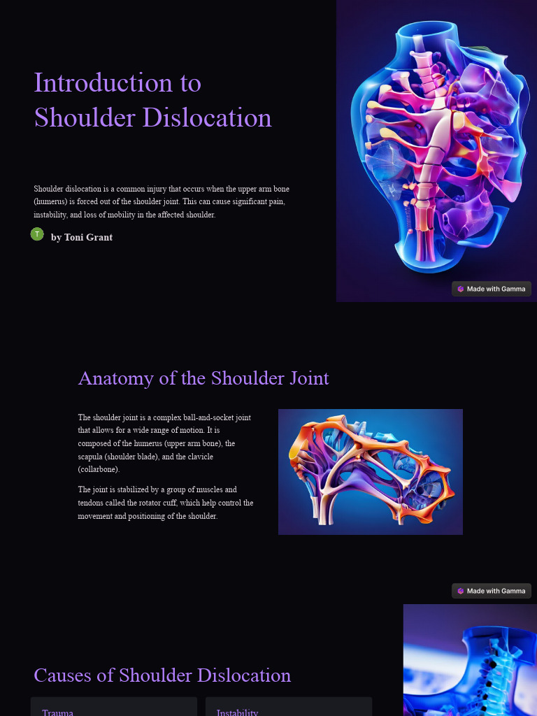Introduction To Shoulder Dislocation | PDF | Shoulder | Diseases And Disorders