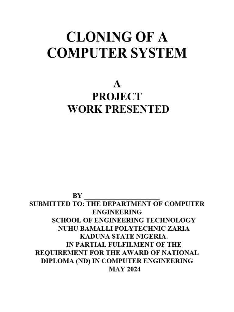 Cloning of A Computer System | PDF | Central Processing Unit | Input/Output