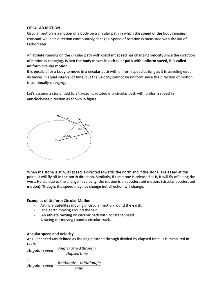 Circular Motion | PDF | Acceleration | Force