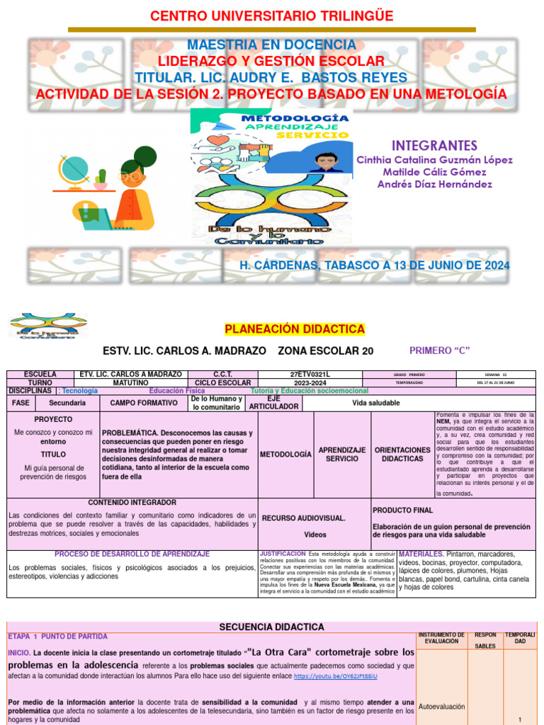Proyecto Servicio | PDF | Evaluación | Enseñando