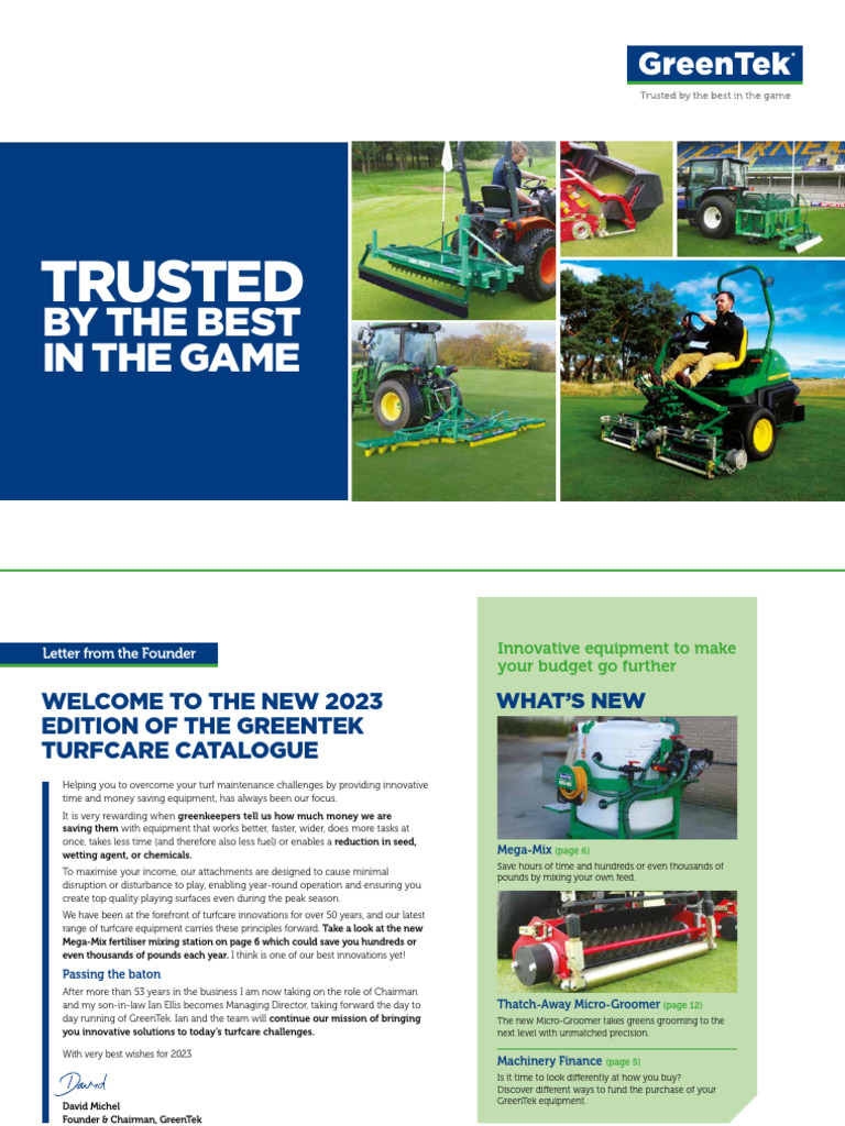 GreenTek Brochure 23 24 | Download Free PDF | Golf Course | Mower
