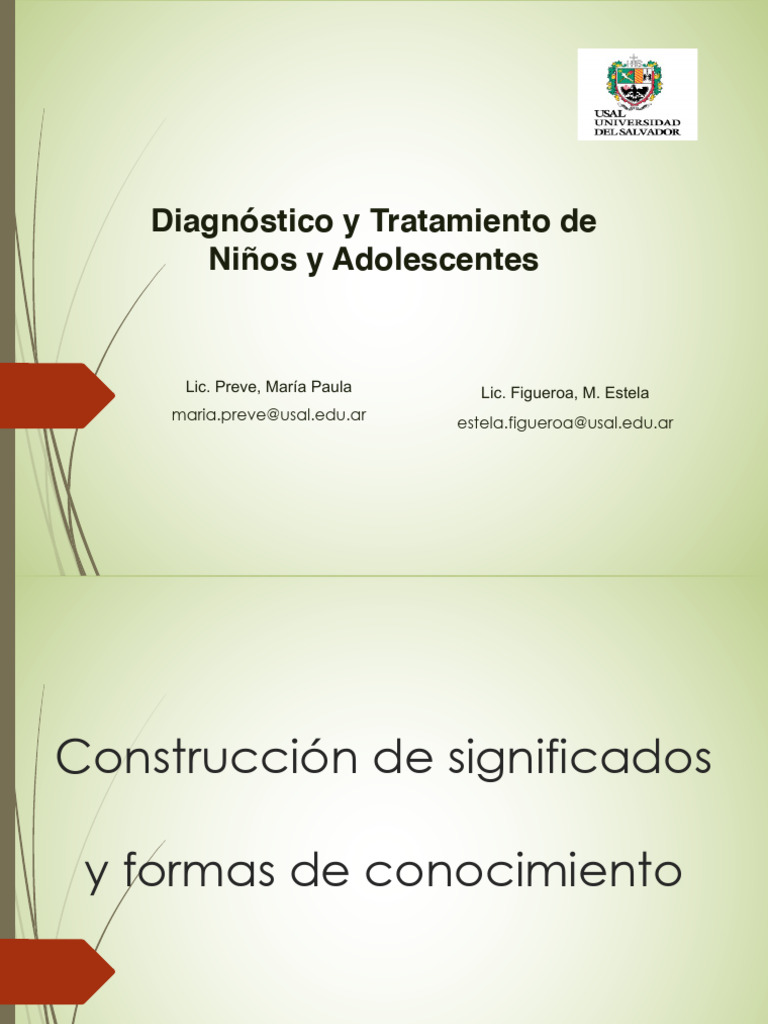 USAL Diag y Tto Niños y Ad 2024 Clase 3 Estr Sdos y Formas Conoc | PDF | Experiencia | Percepción