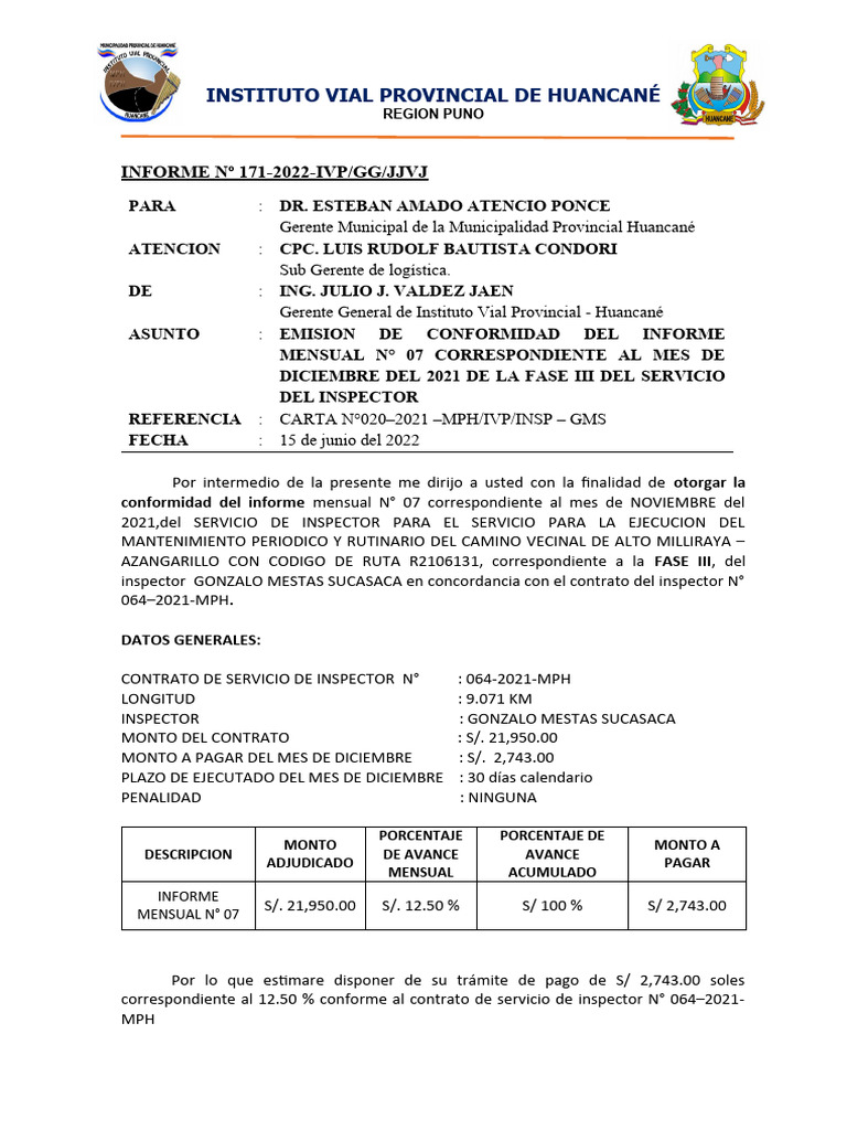 Informe de Inspector | PDF | Gobierno