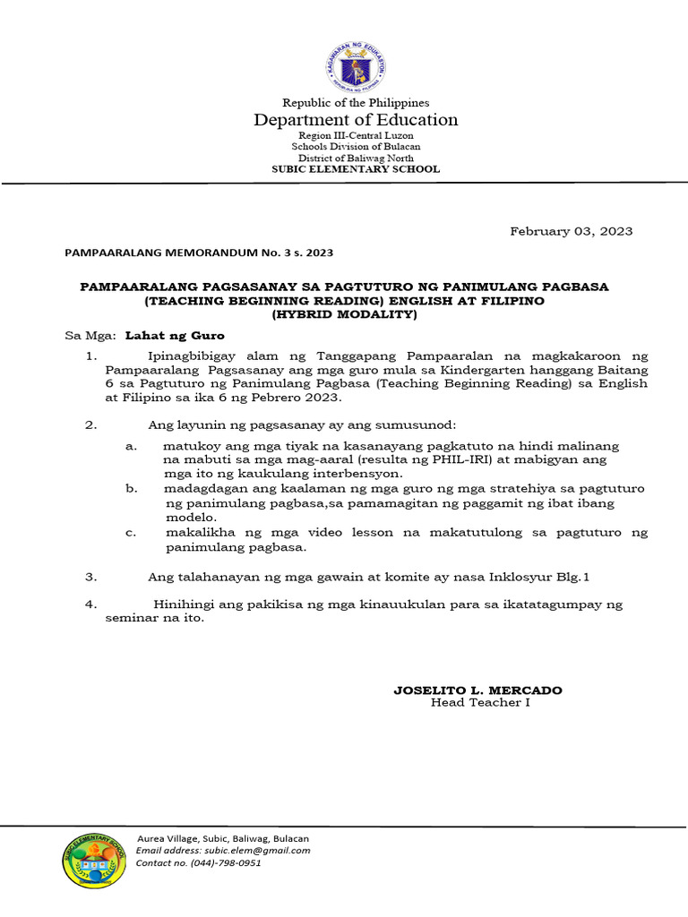 School LAC Session Guide Teaching Beginning Reading | PDF | Writing ...