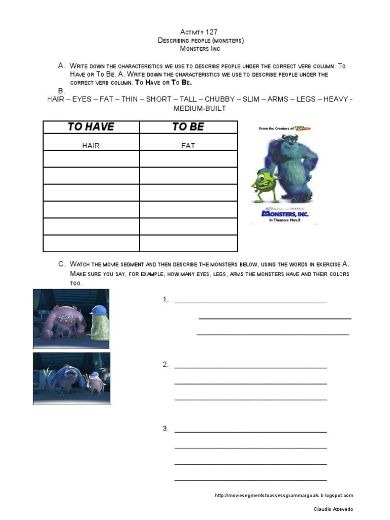 Describing Monsters' Physical Traits | PDF | Language Arts & Discipline ...