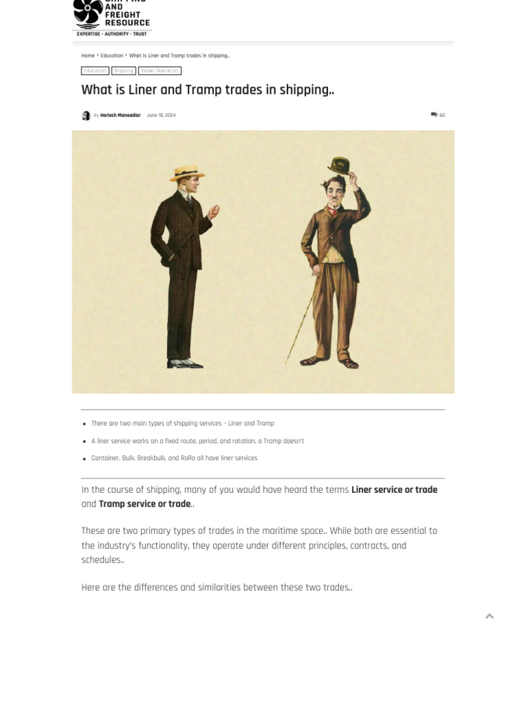 What Is Liner and Tramp Trades in Shipping. | PDF | Cargo | Bill Of Lading