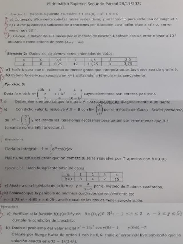 Mat Sup Sosa Kasten 2do Parcial 2c 2022 | PDF | Mínimos cuadrados ...