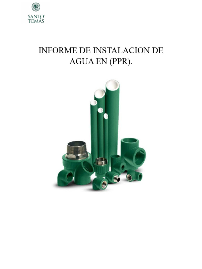 Informe de Instalacion de Agua en (2 | PDF | Agua | Agua potable