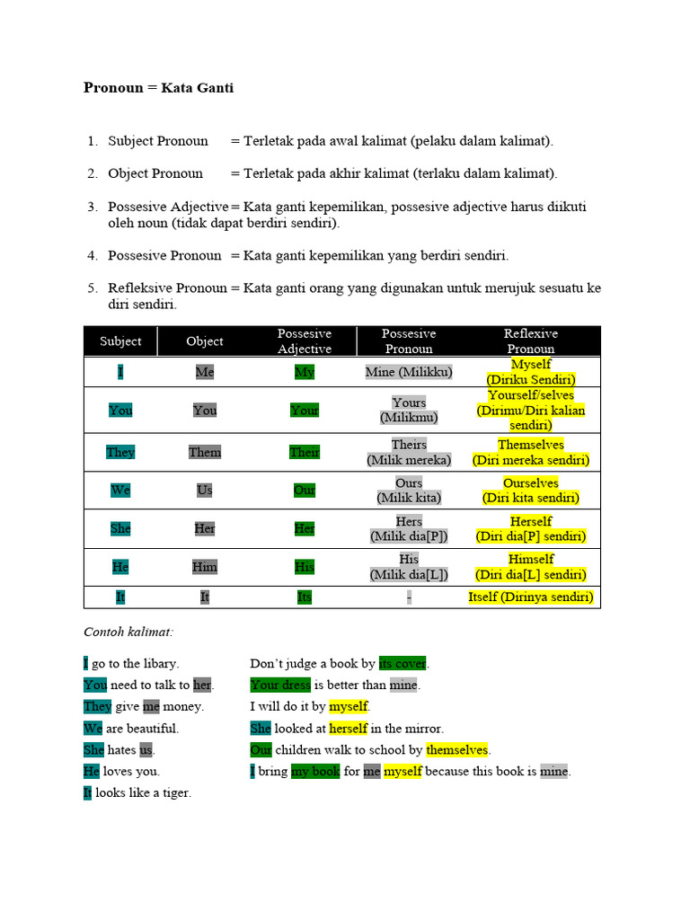 Pronoun 1 Pdf Pronoun Syntax 4217