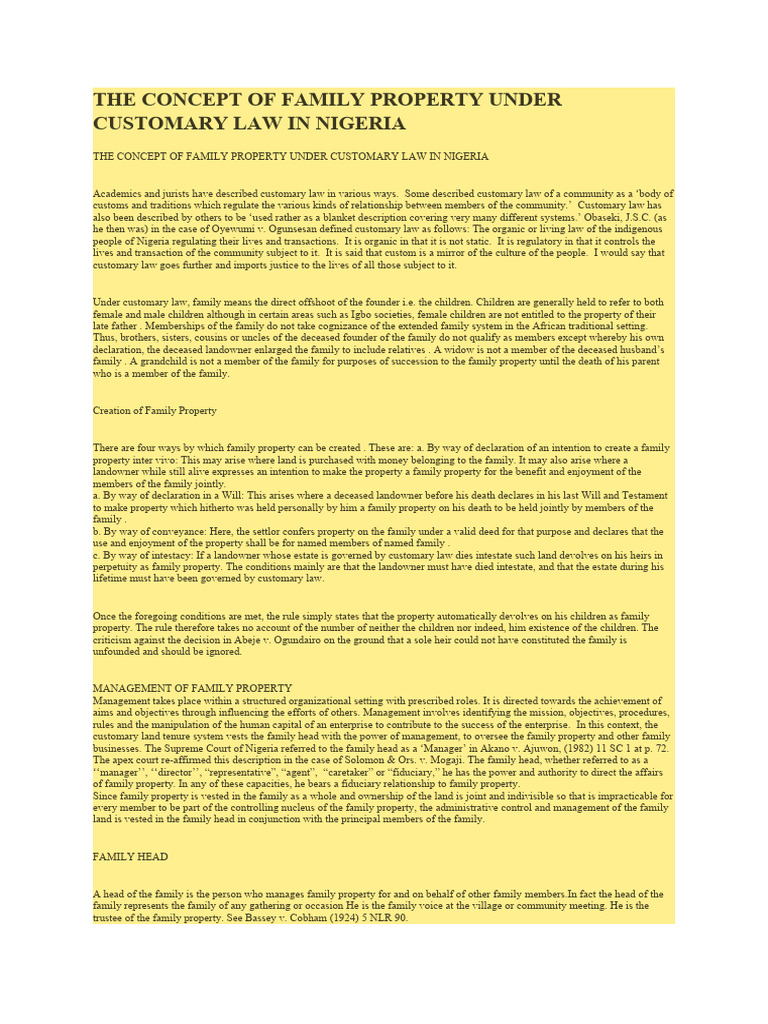 Alienation of Family Property | PDF | Family | Intestacy