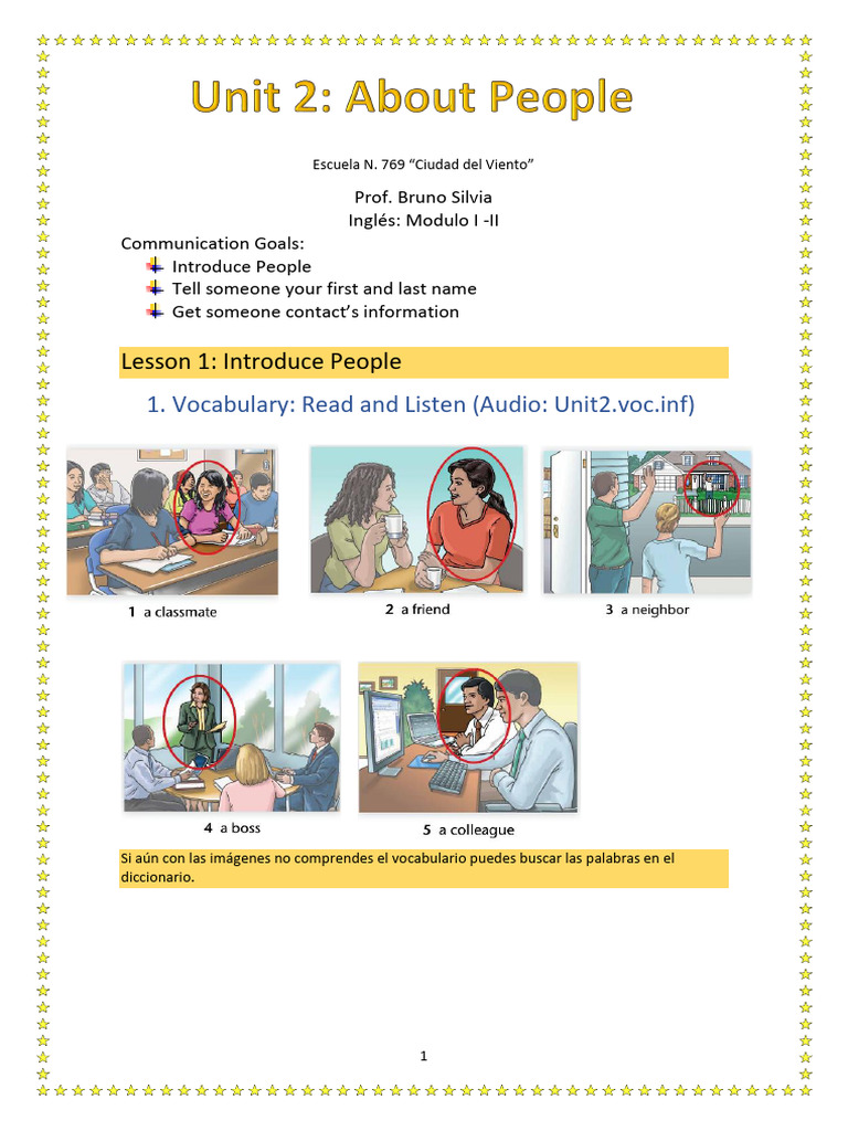 M-1 - Unit 2-Lessons 1-3 | PDF | Artes del Lenguaje y Comunicación