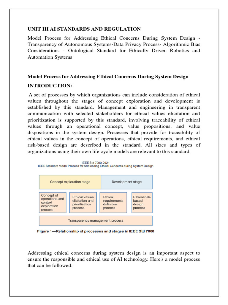 Unit III Ai Standards and Regulation | PDF | Artificial Intelligence ...