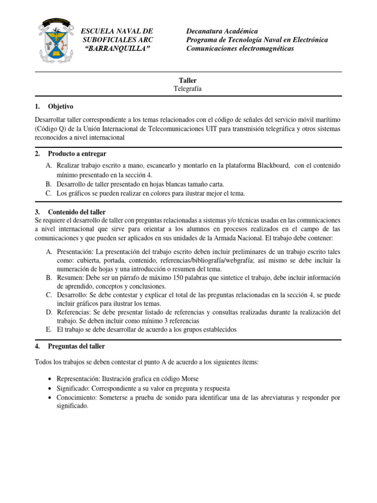 Guia ENSB Telegrafia | PDF | Telegrafía | Telecomunicaciones