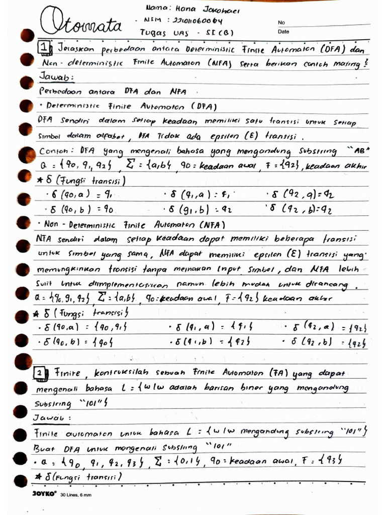 Otomata - Sistem Informasi Unsrat | PDF