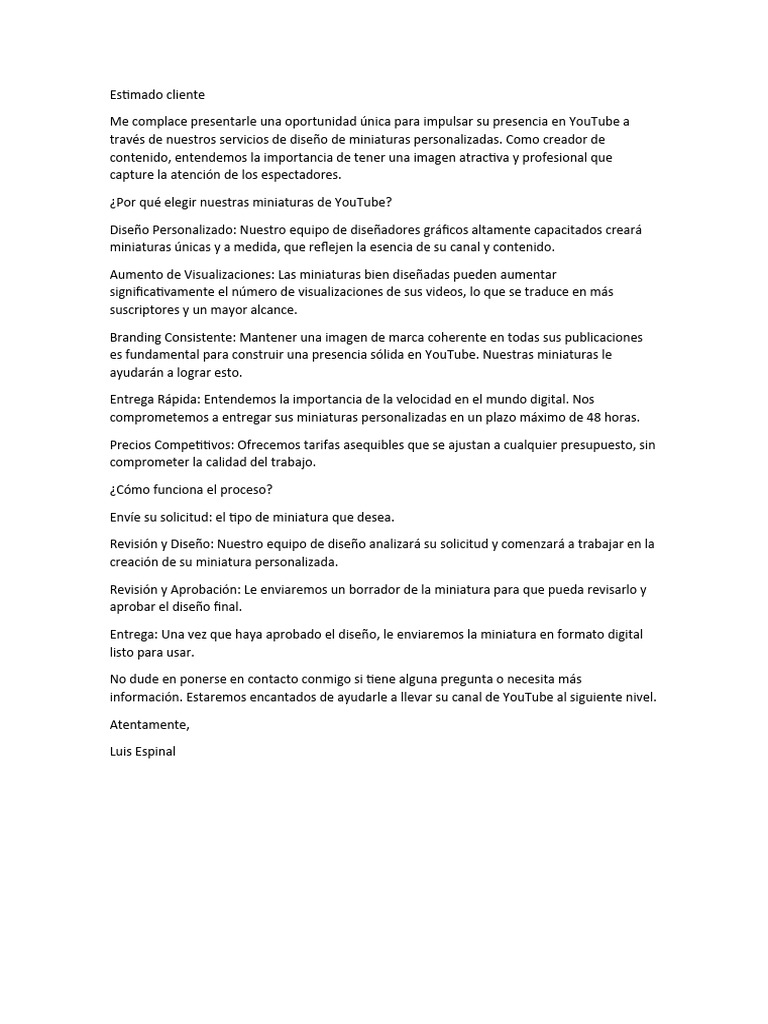 Estimado Cliente | PDF