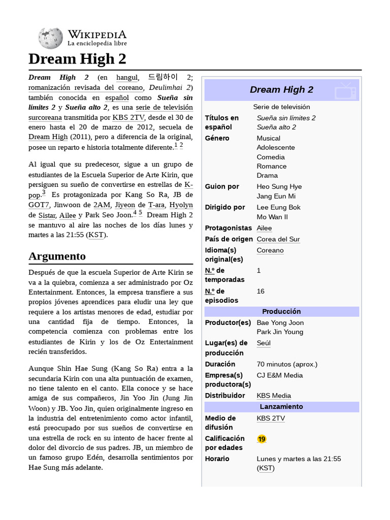 Dream High 2 | PDF | Corea del Sur | Política mundial