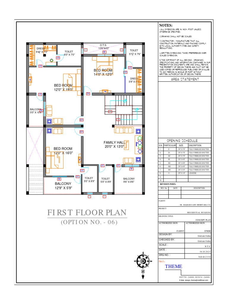 First Floor Plan: (OPTION NO. - 06) | PDF