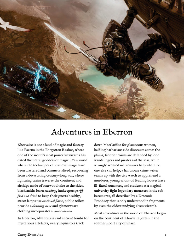 Eberron For Beginners | PDF | Elf (Dungeons & Dragons)