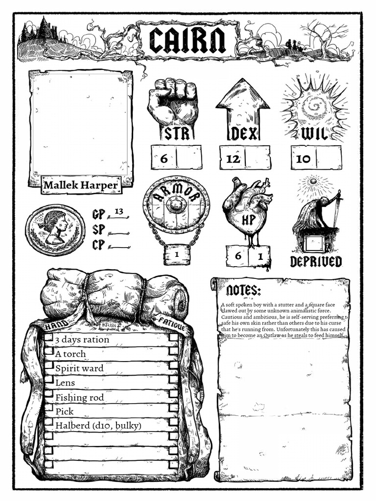Cairn Character Sheet | PDF